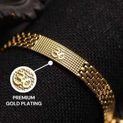 Gold Plated Sacred Grid Om Bracelet – Japam