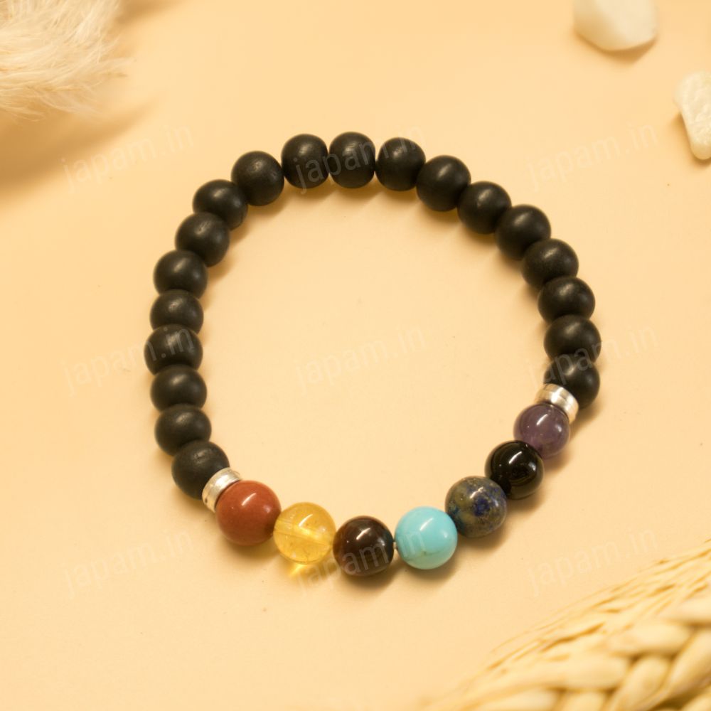 Karungali x Seven Chakra Band - Natural Ebony Wood – Japam