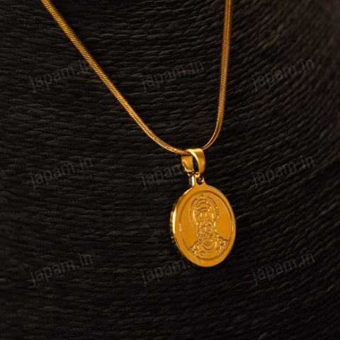 Gold Plated Hanuman Ji Coin Necklace For Women – Japam
